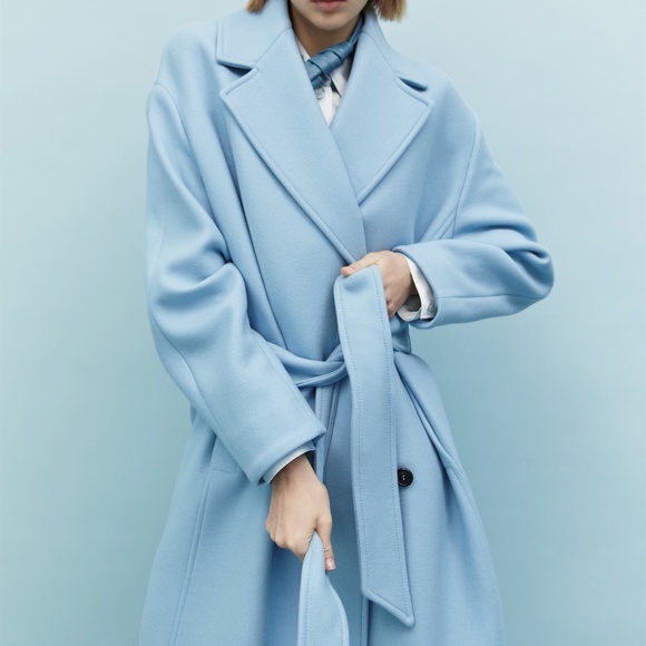 Zara | Jackets & Coats | Zara Brand New Light Blue Coat | Poshmark